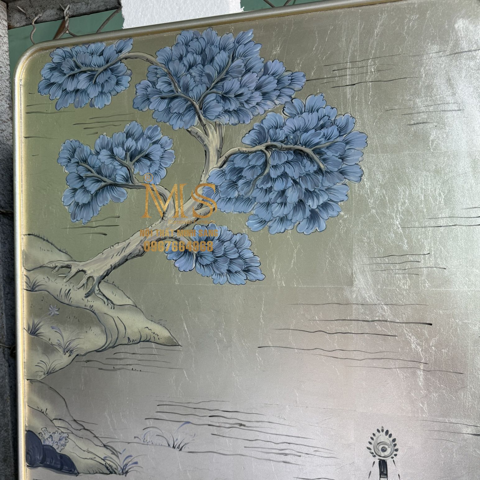 Bộ 03 tấm dát bạc | Tranh dát bạc | Tranh dát vàng | Nội Thất Minh Sang